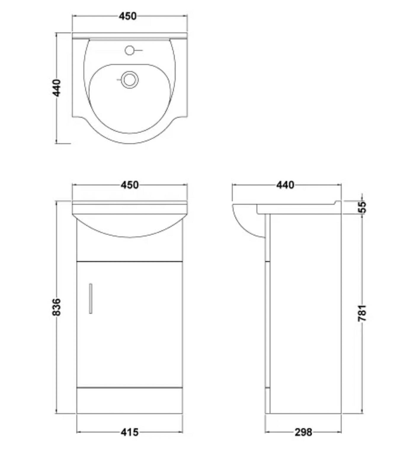 Basics 450mm Vanity Unit - Etsy