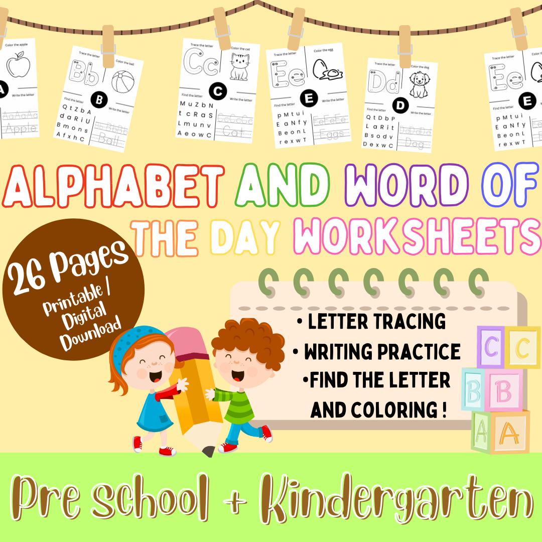 Alphabet Practice/letter of the Day Worksheets, 26 Printable Sheets ...