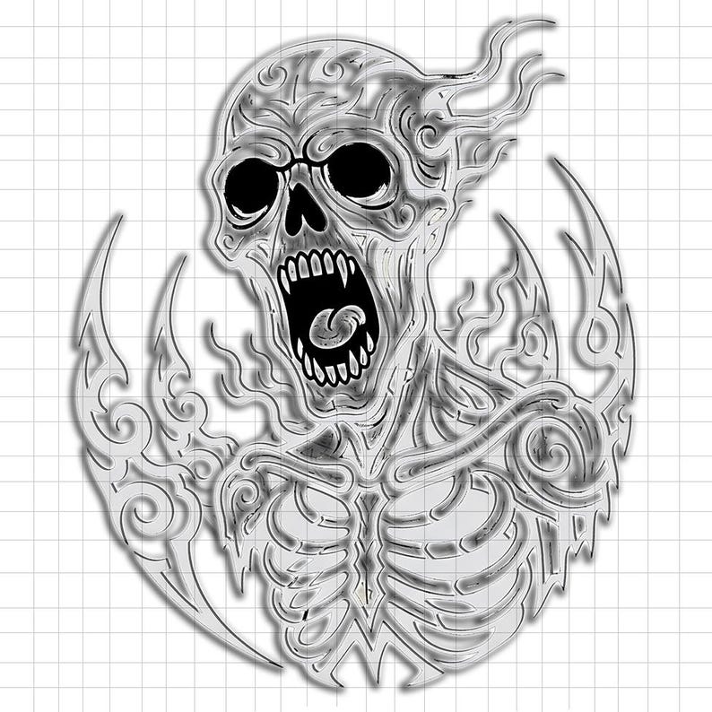Ghoul Printable Printable Image (digital Download) Tribal Design ...