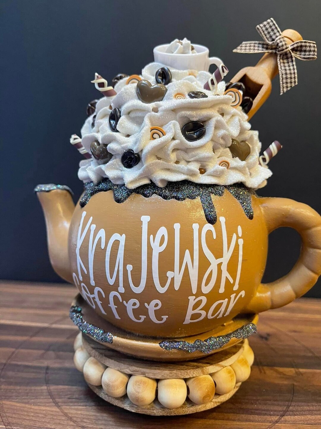 Personalized Mini Coffee Bar Teapot With Faux Whipped Cream and ...