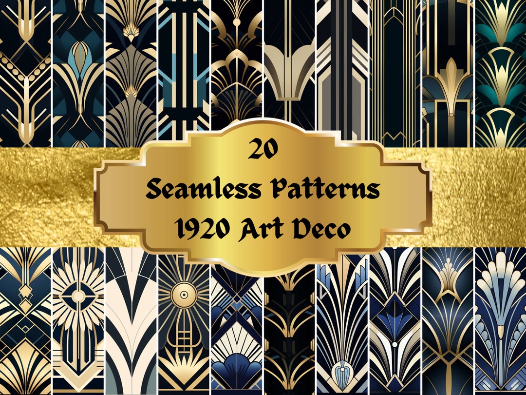 1920s Art Deco Inspired Geometric Patterns,seamless Digital Papers ...