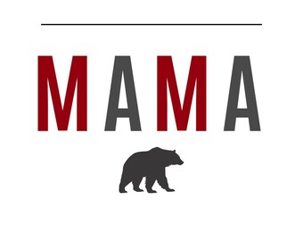 Gold Sparkly mama Bear Banner DIY Digital Printable Instant Download - Etsy