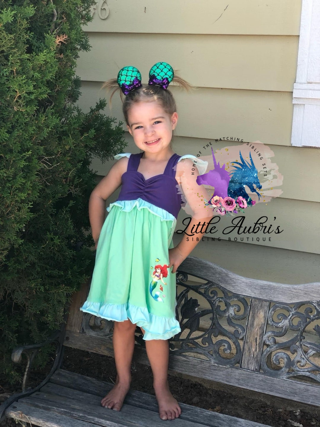 Mermaid Princess Dress. Under the Sea. Birthday. Toddlers. Kids. Sizes ...
