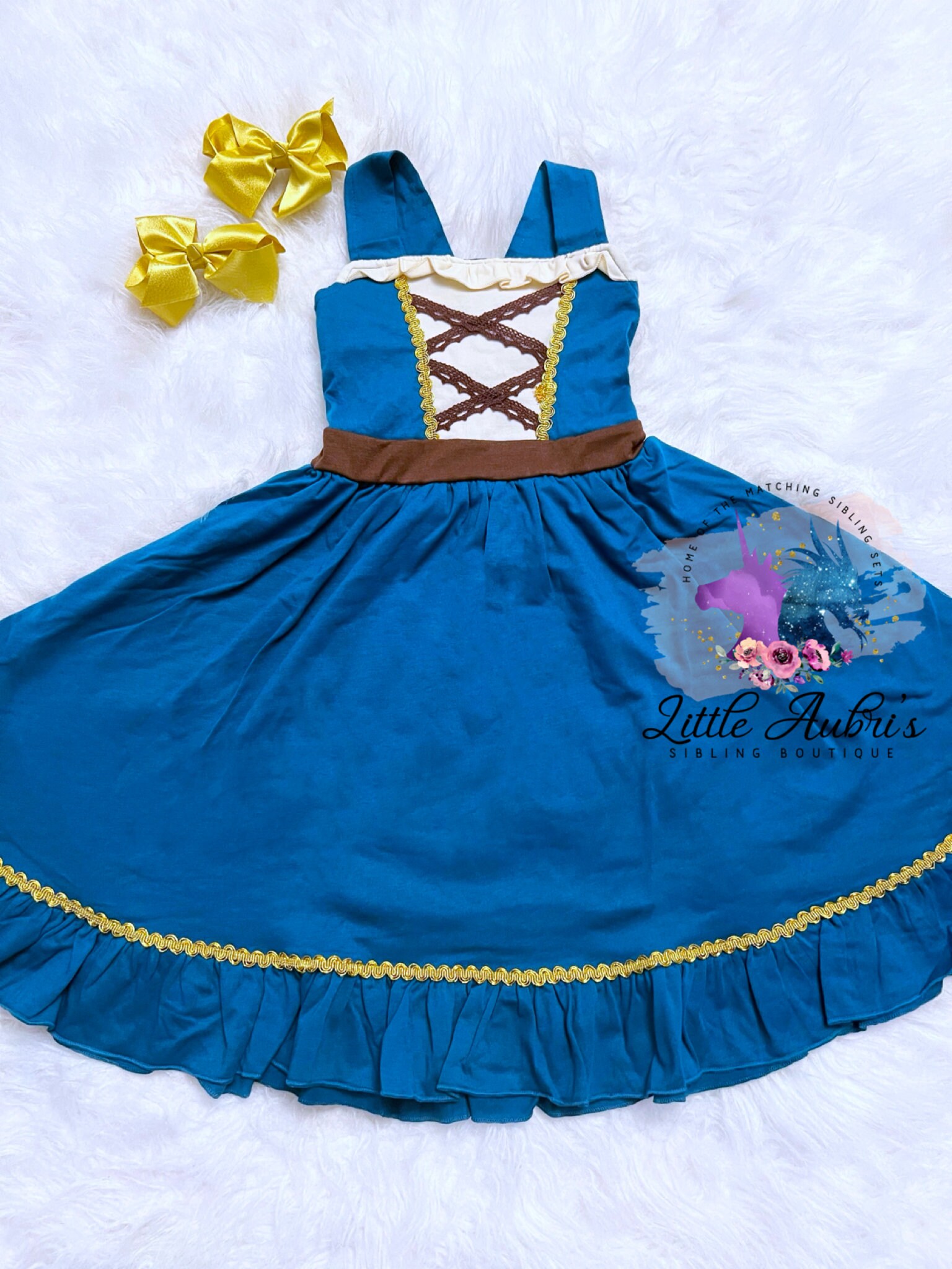 Merida Dress. Brave Princess. Birthday. Toddlers. Kids. Sizes 3m - 12Y ...