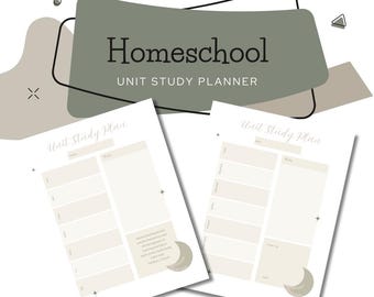 Homeschool Unit Study Template. Printable Unit Study Planner ...