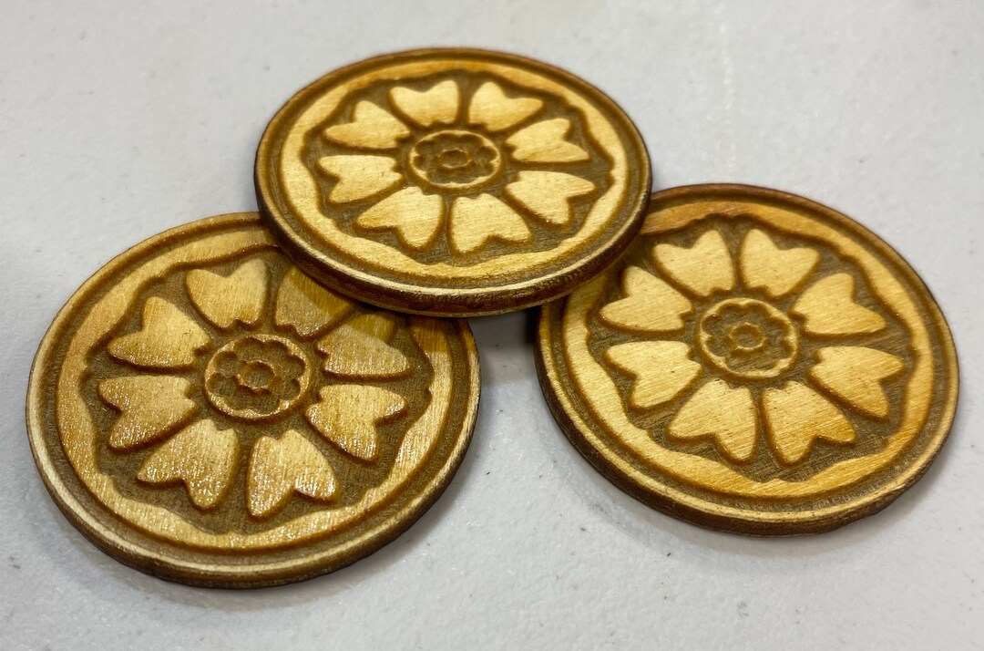 Laser Engraved Wood White Lotus Tile Pai Sho Tile Double - Etsy