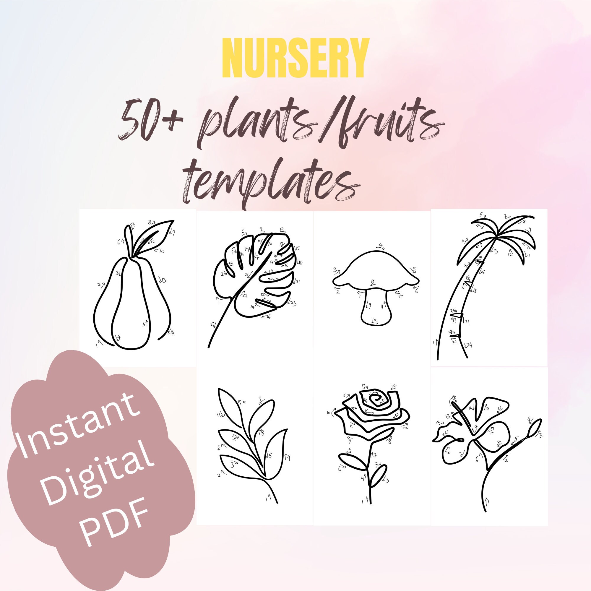 50 Knitted Wire Art Templates With Guiding Arrows, Printable Wire Art ...