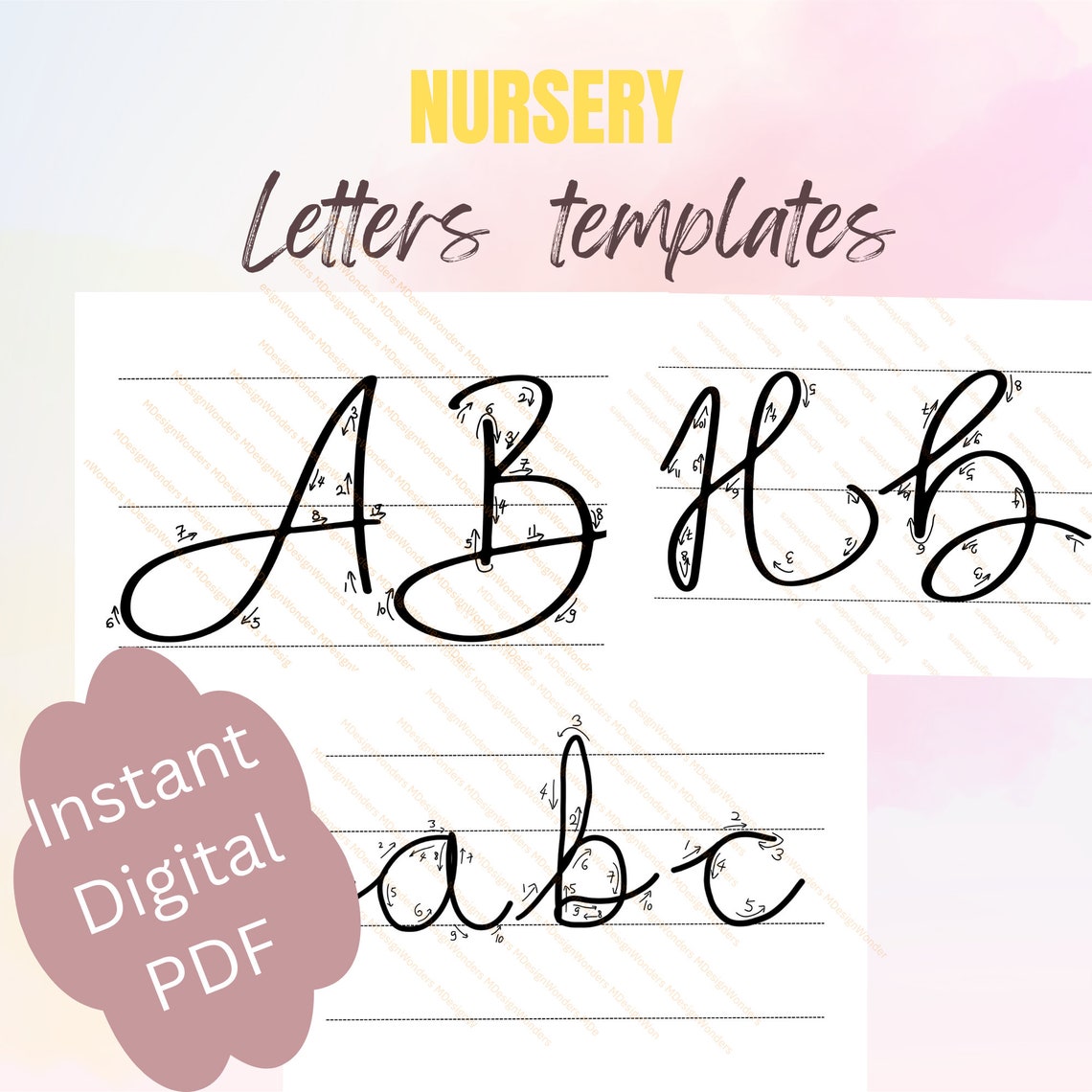 Uppercase & Lowercases Letters Knitted Wire Art Template With Guiding ...