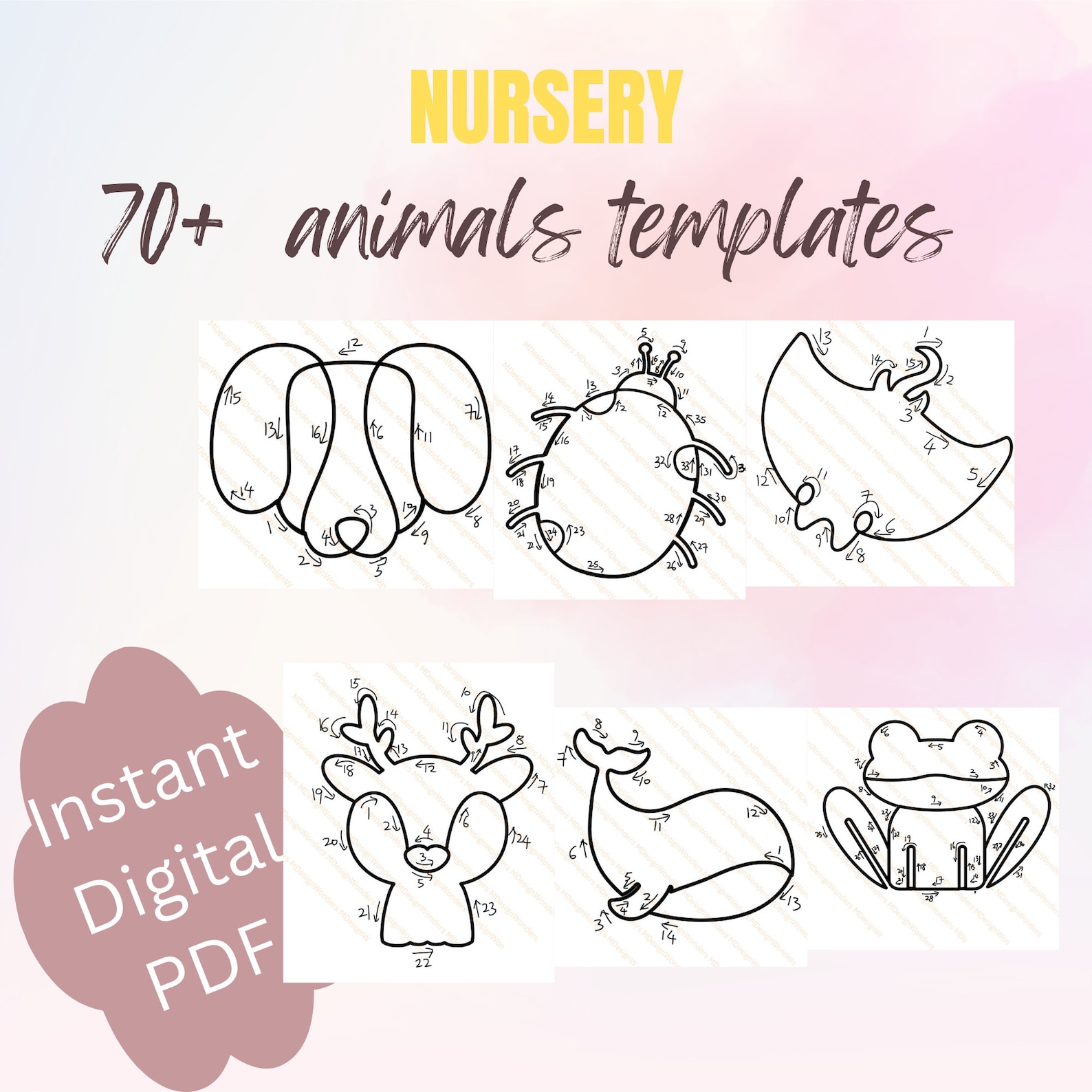 70+ Knitted Wire Art Templates With Guiding Arrows, Printable Wire Art ...