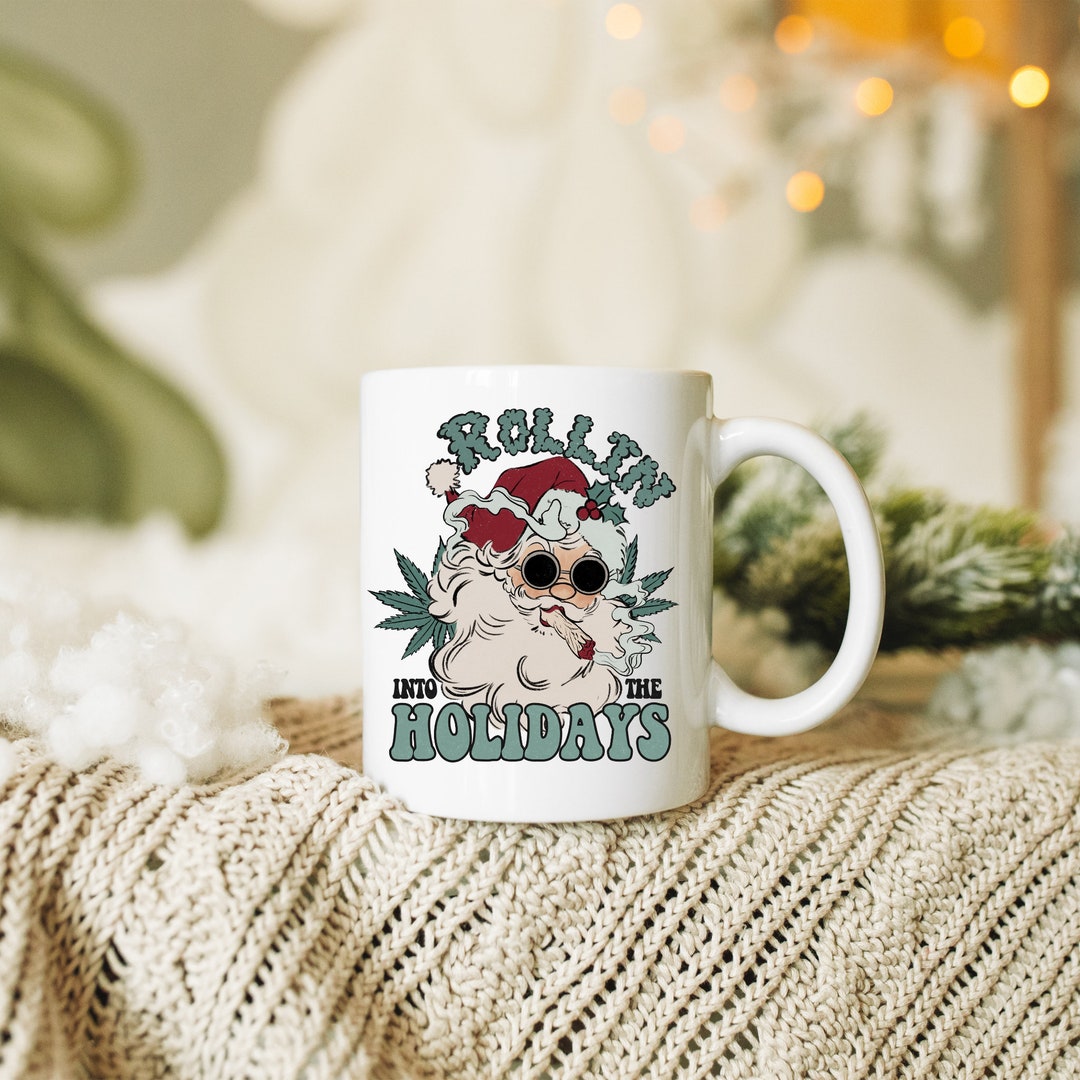 Smokin Santa Coffee Mug 11oz, Christmas Coffee Cup, Christmas Weed Cup ...