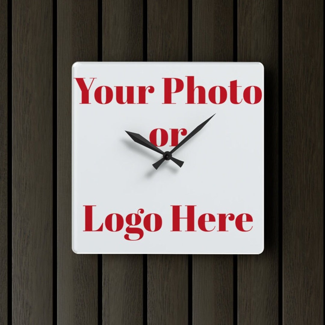 Custom Photo Wall Clock Custom Logo Clock Boss Gift Best Friend ...