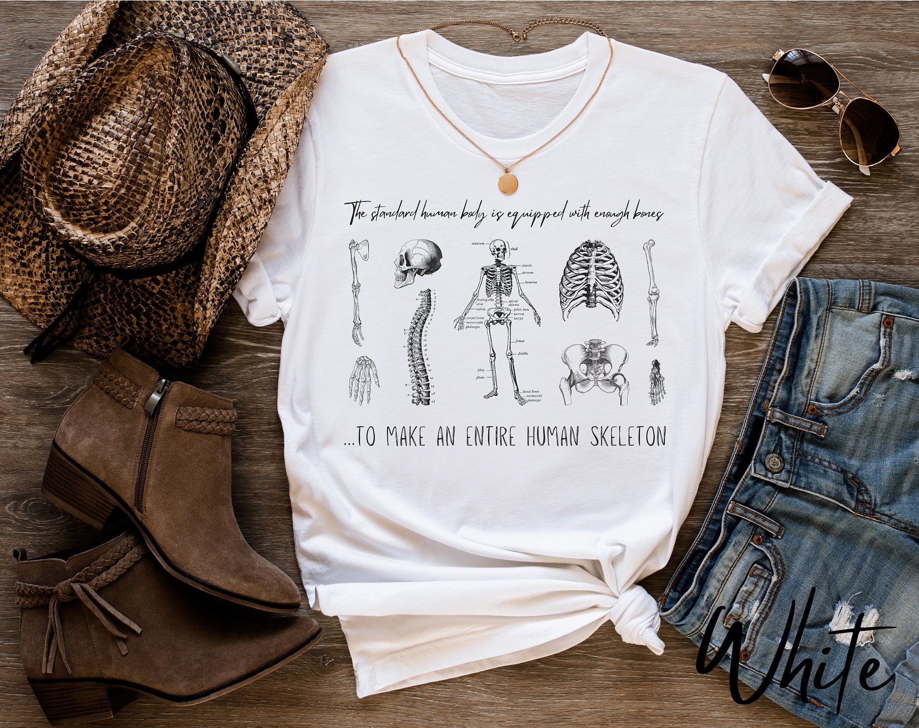 Skeleton Tee, Skeleton Anatomy Shirt, Human Anatomy, Anatomy T-shirt ...