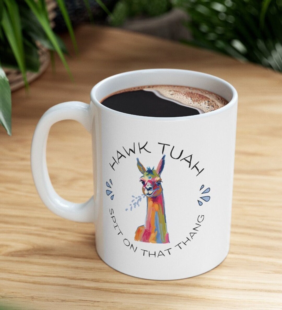 Hawk Tuah Llama Ceramic Mug 11oz, FREE Shipping, Spit on That Thang ...