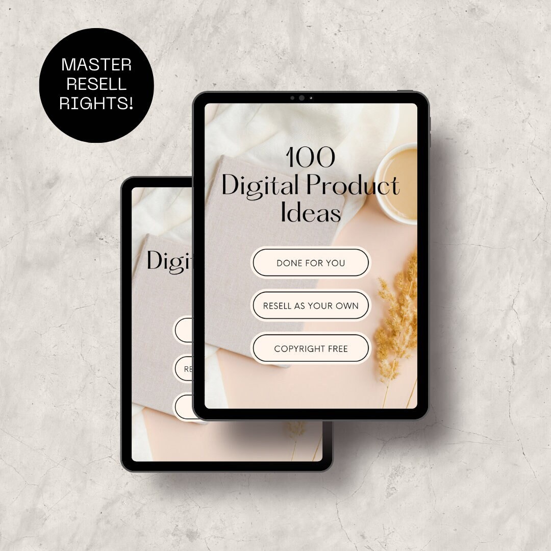 100 Digital Product Ideas, Master Resell Rights, MMR, Private Label ...