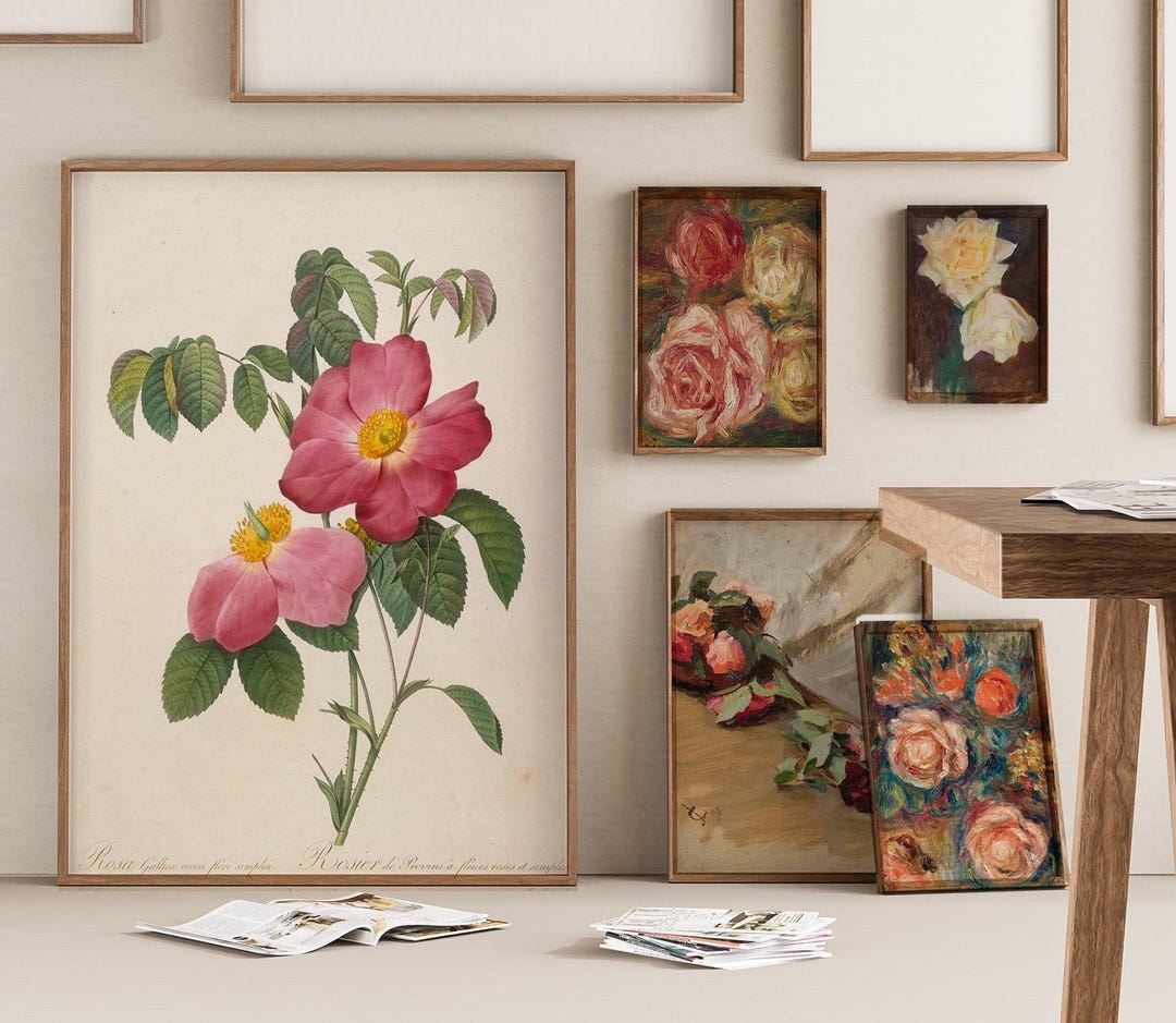 Set of 10 Flowers and Roses Printable Vintage Art Prints for Home Decor ...