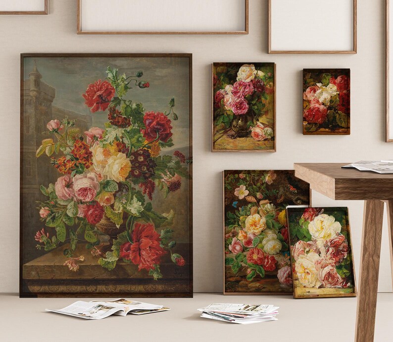 Set of 10 Flowers and Roses Printable Vintage Art Prints for Home Decor ...