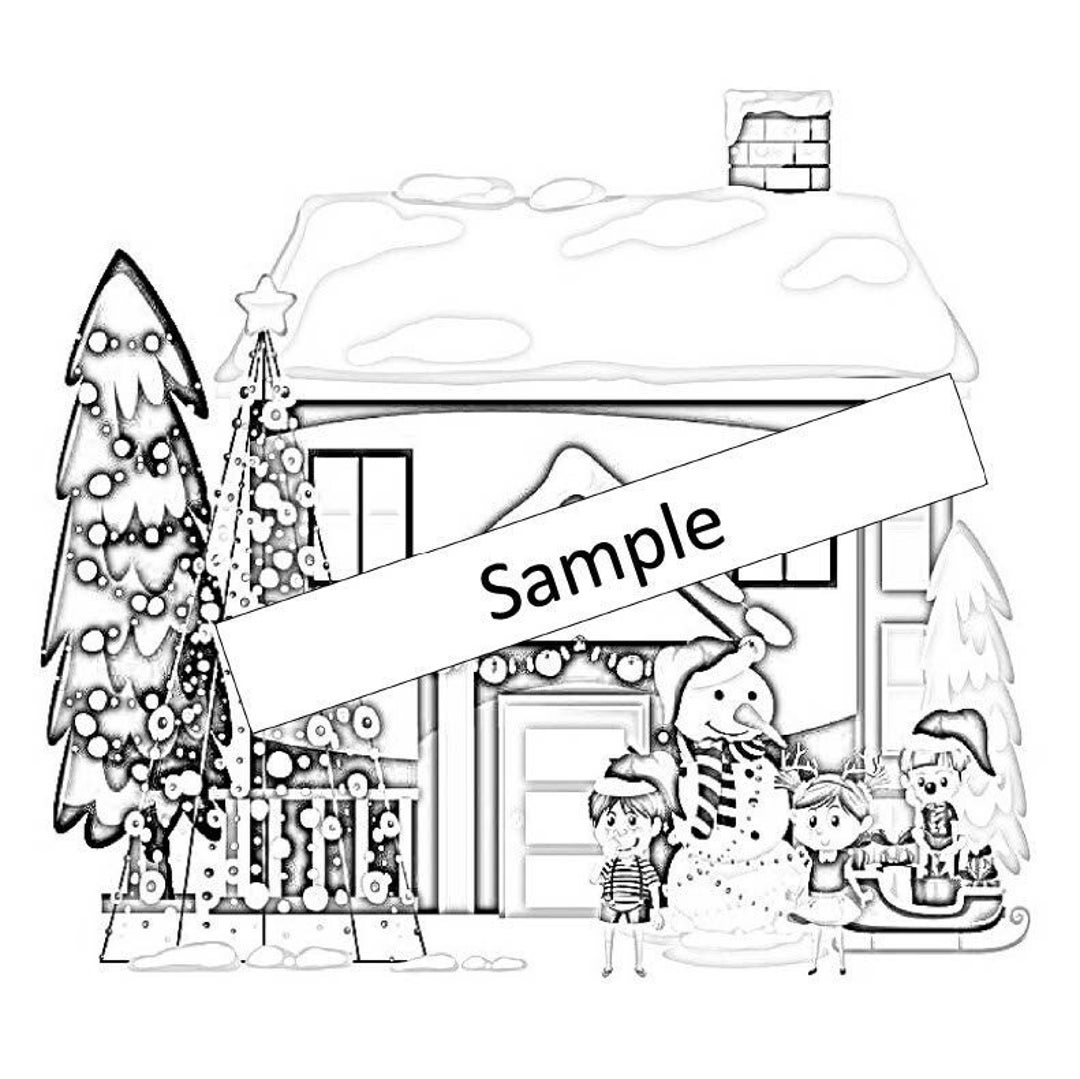 Christmas Theme Digital Coloring Pages for Kids - Etsy