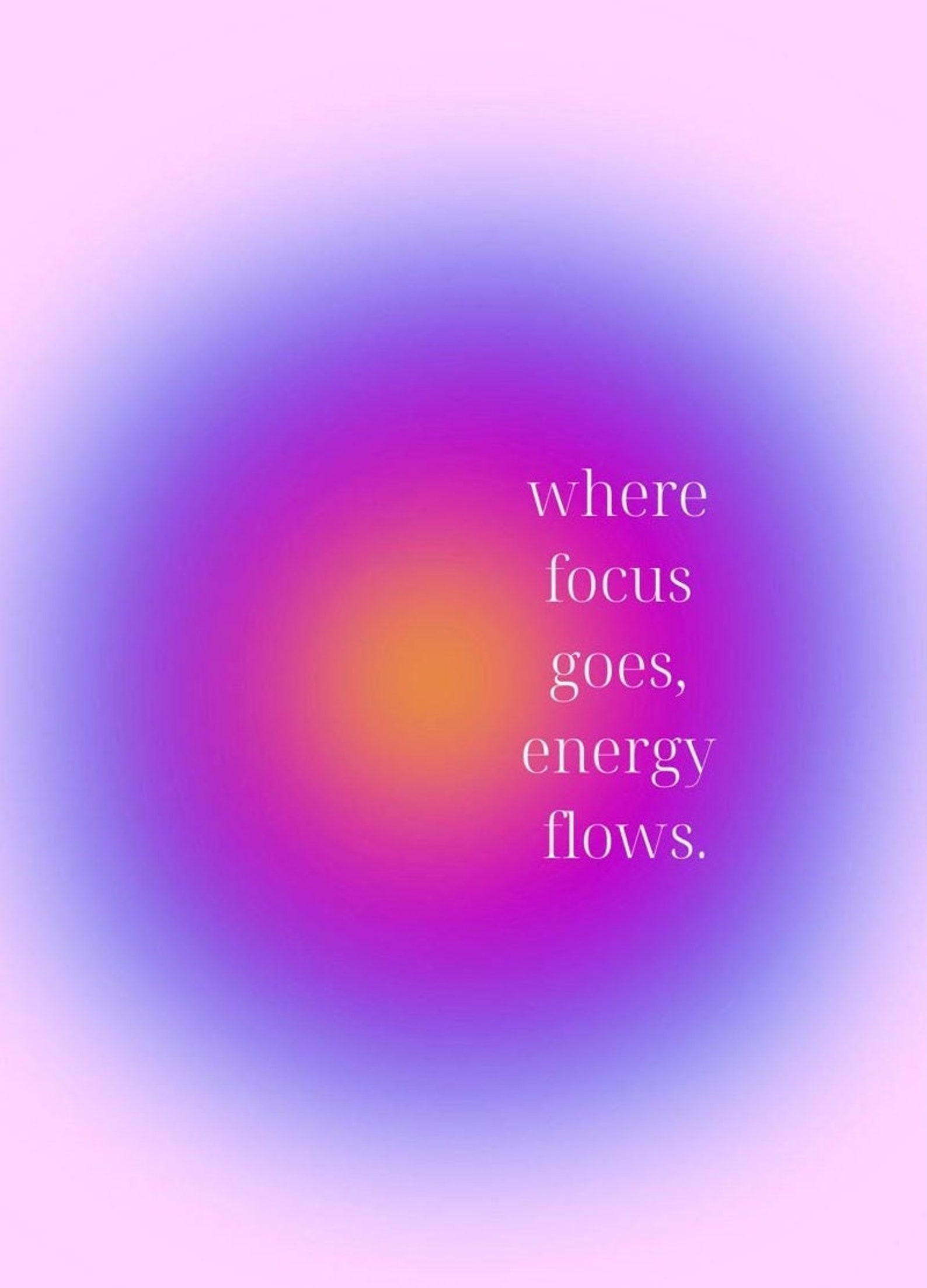 Aesthetic Angel Energy Aura Wall Print, Where Focus Goes, Energy Flows ...