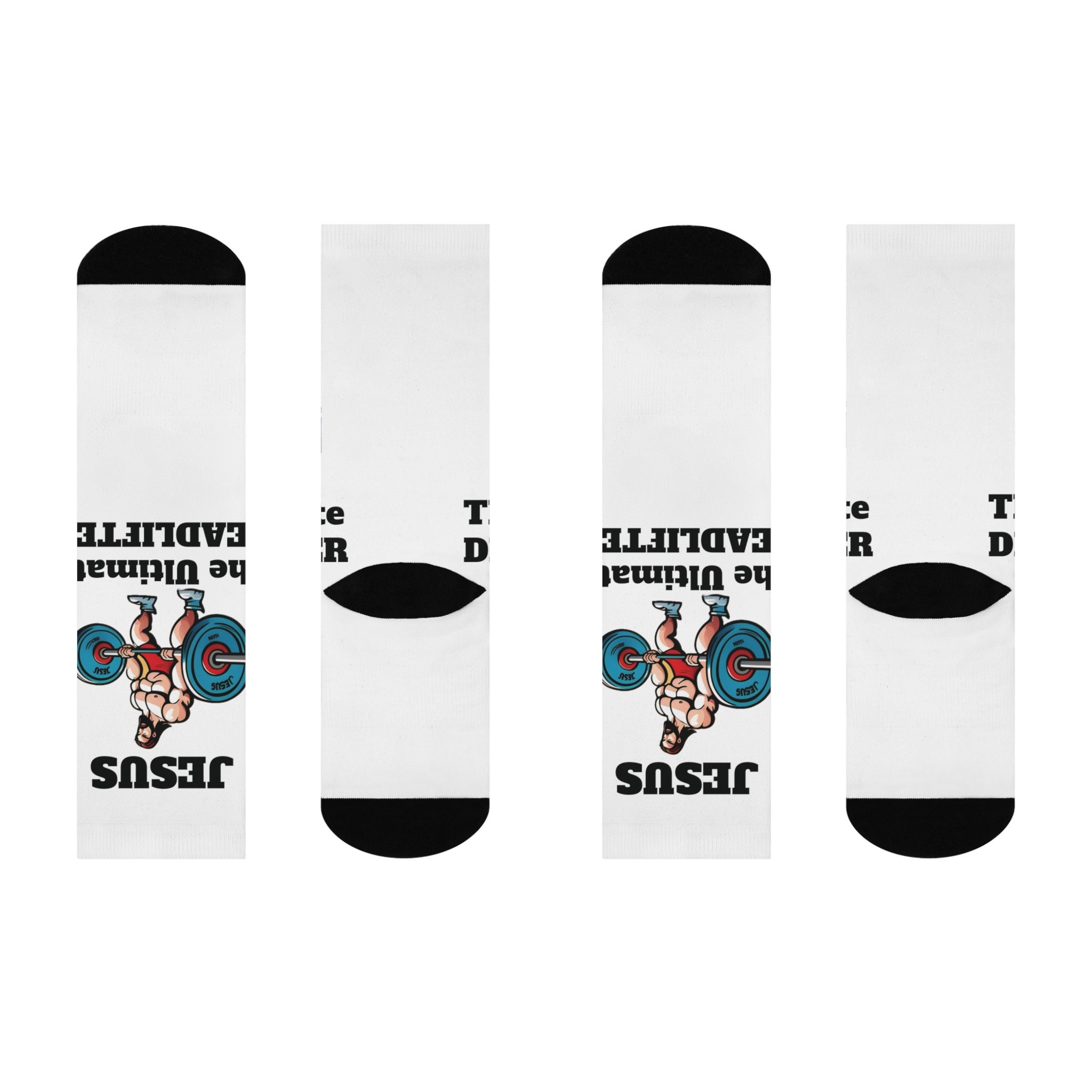 Jesus the Ultimate Deadlifter Socks Religious Socks Funny Jesus Socks ...