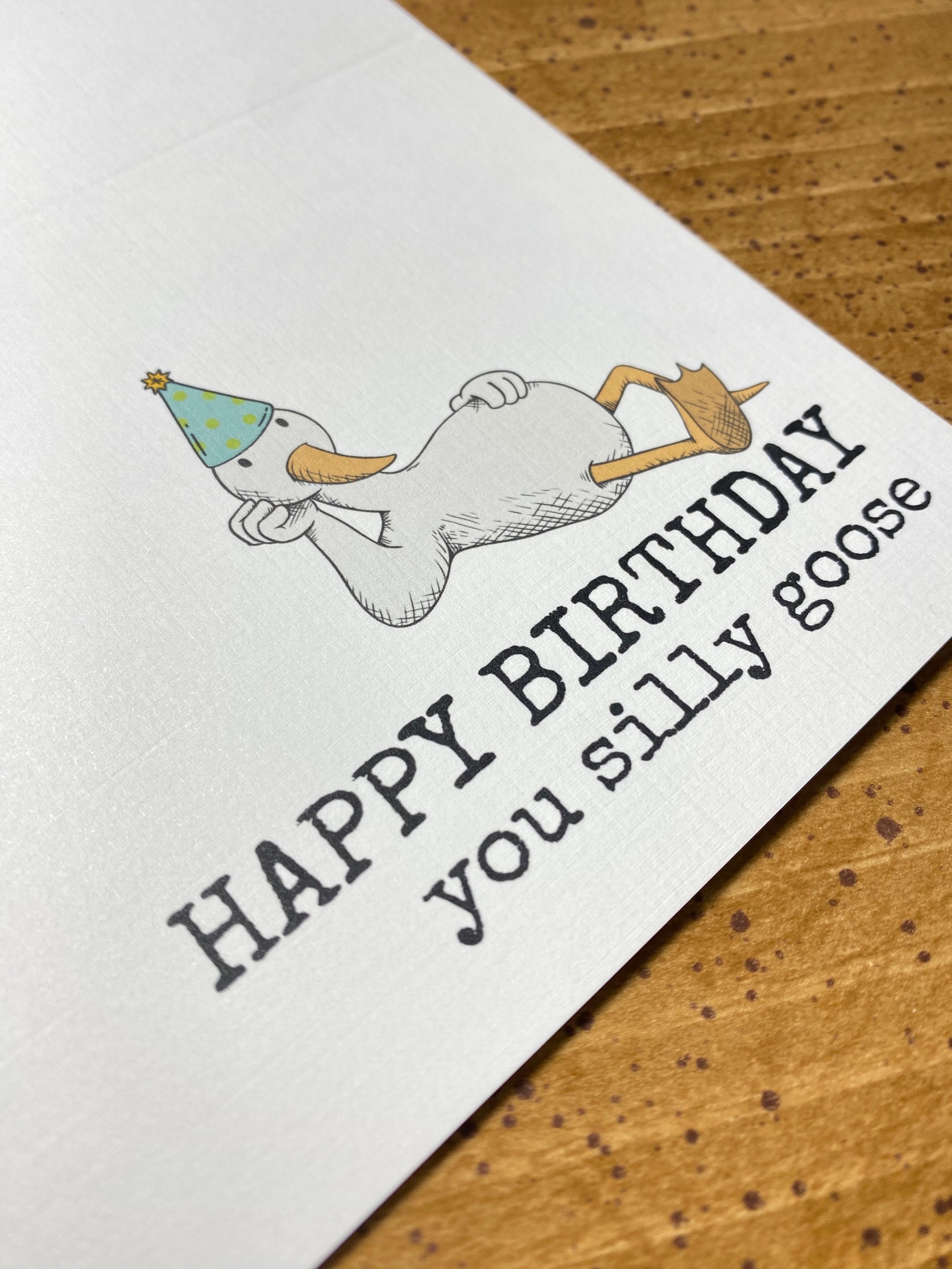 Funny Birthday Card Silly Goose Birthday Card for Friend Humorous ...