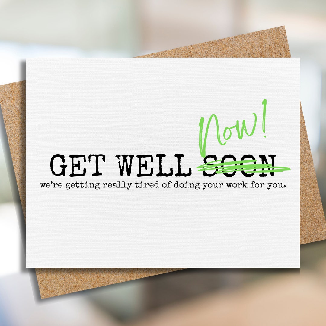 Get Well Soon Card for Coworker | Funny Card for Sick Coworker | Office ...