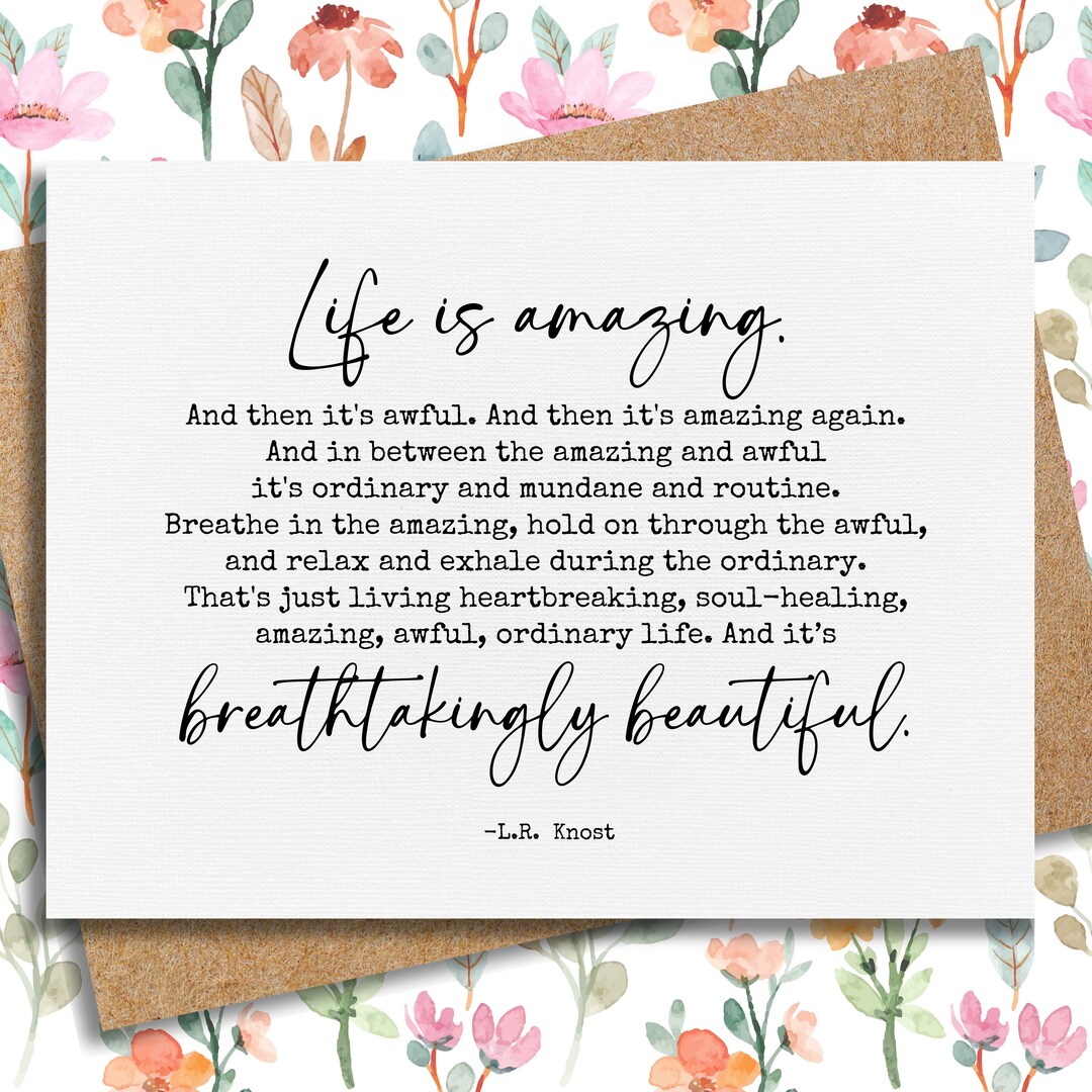Life is Amazing Quote Card | Encouraging and Inspirational Card ...
