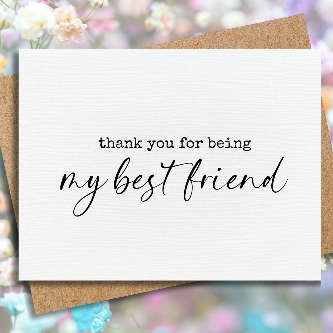 Best Friend Card | Thank You for Being My Best Friend | Card for ...