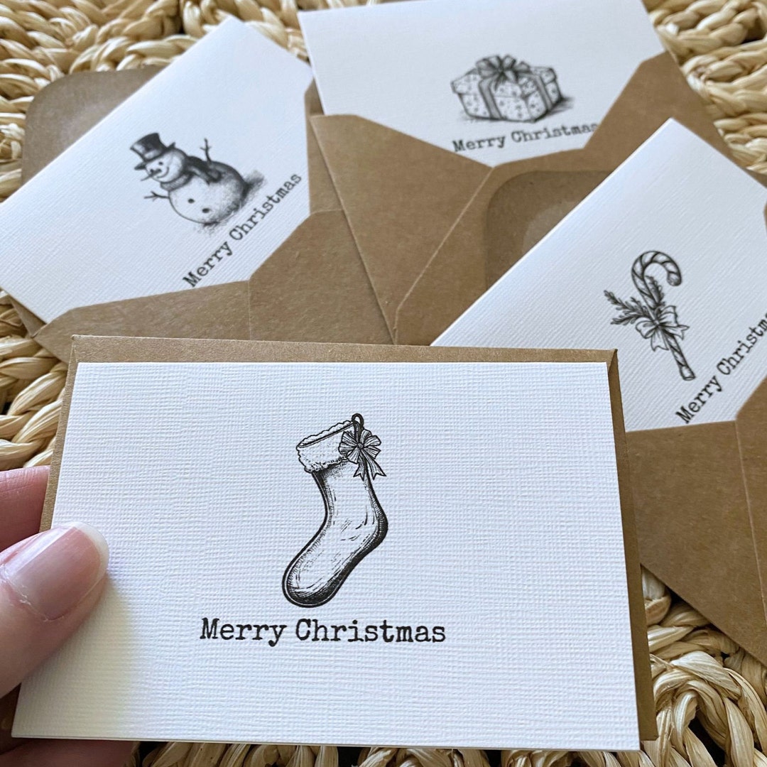 Mini Christmas Card Set Christmas Gift Card Holders - Etsy