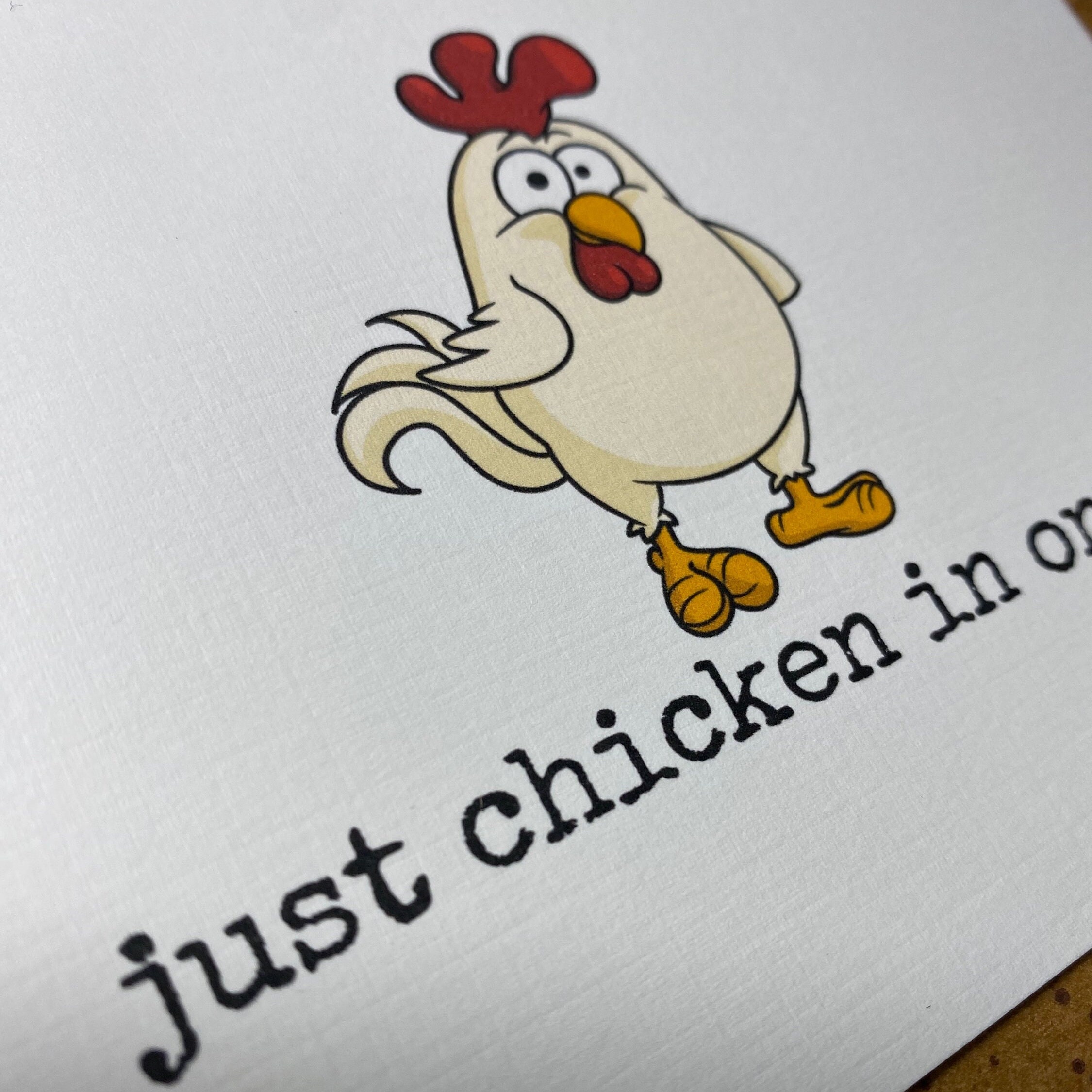 Just Chicken in on You | Funny Greeting Card | Funny Chicken Card ...