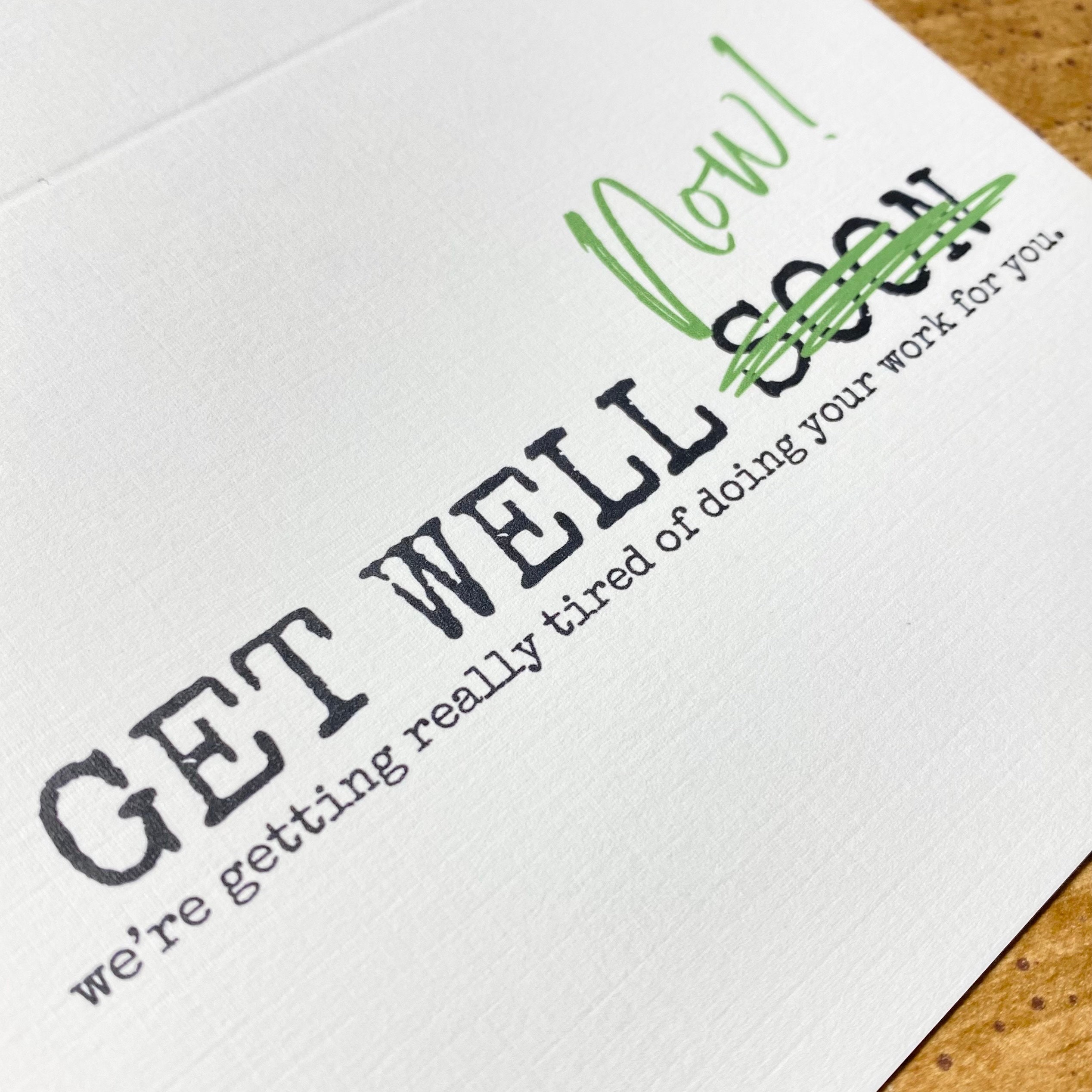 Get Well Soon Card for Coworker | Funny Card for Sick Coworker | Office ...