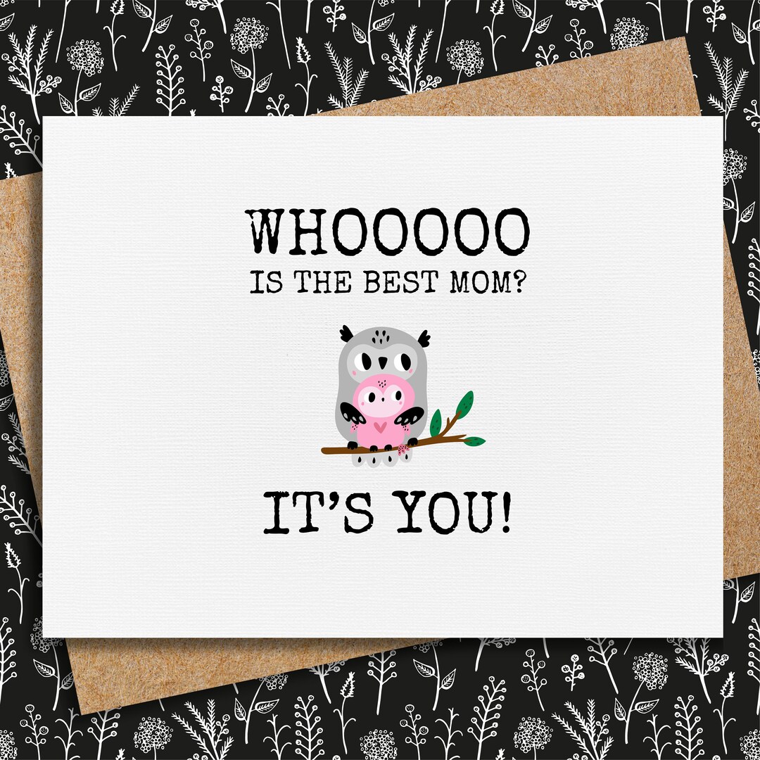 Mother's Day Card Mothers Day Gift Owls Best Mom Card Card From ...