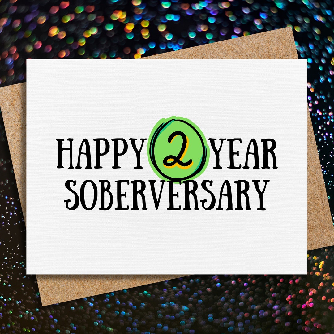 Soberversary Card | Sobriety Card | 2 Year Soberversary | Two Years ...