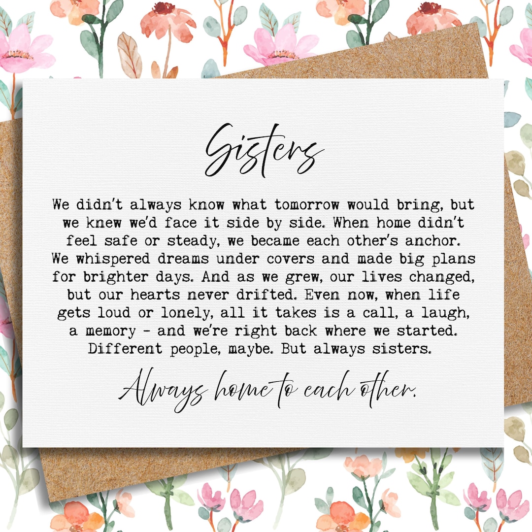 Sentimental Sister Card | Difficult Times | Birthday Card for Sister ...