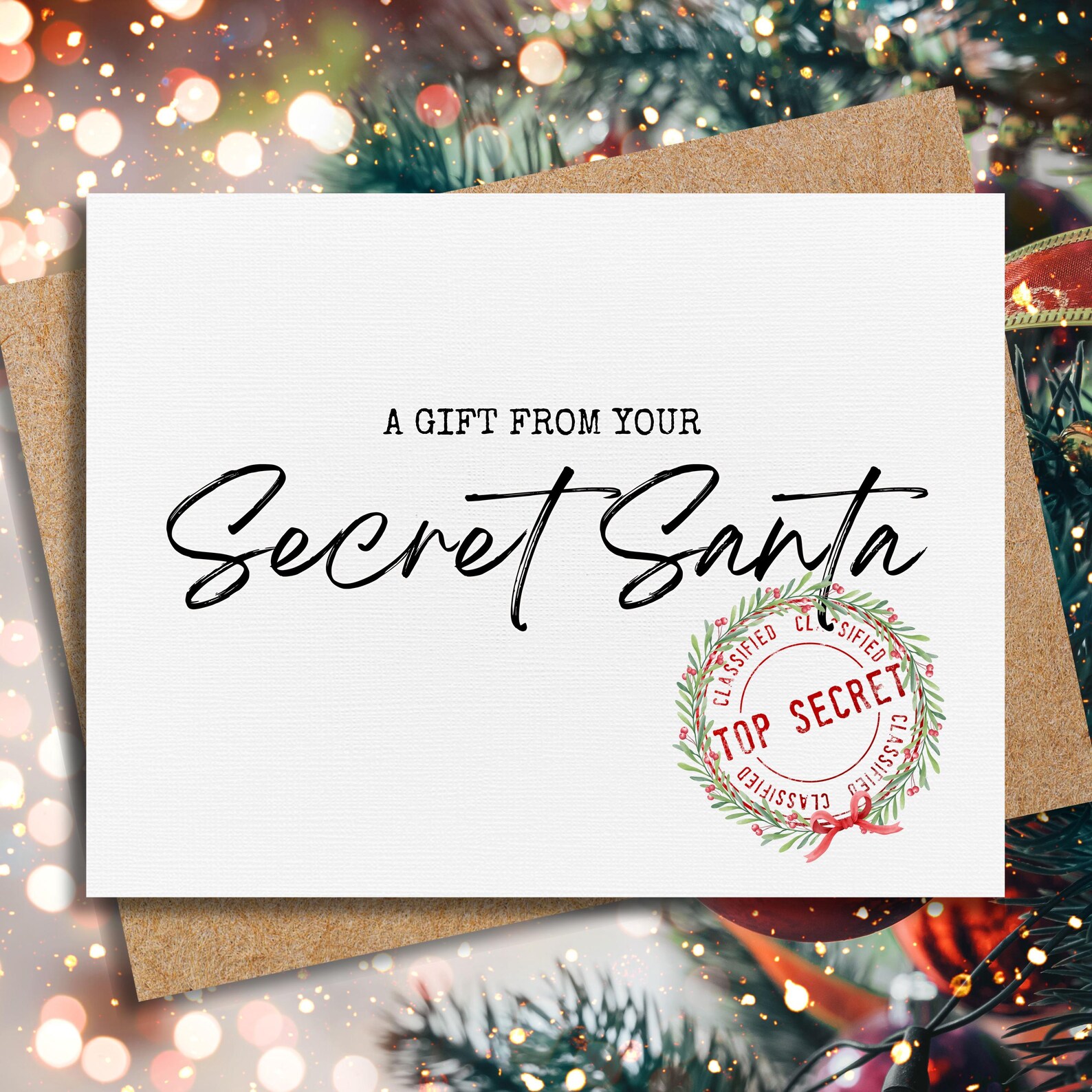 Secret Santa Office Christmas Card for Coworker | Family Secret Santa ...