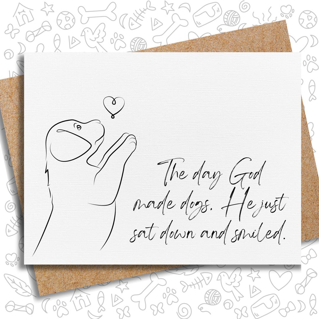 Pet Loss Card | Dog Sympathy Card | the Day God Made Dogs - Etsy