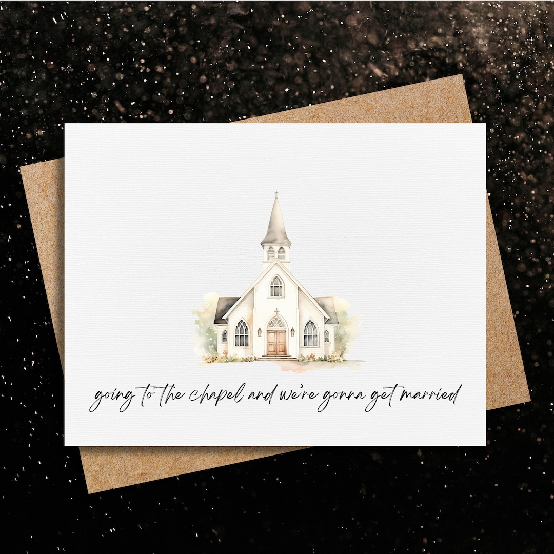 Wedding Congratulations Card Going to the Chapel Wedding Gift Pretty ...