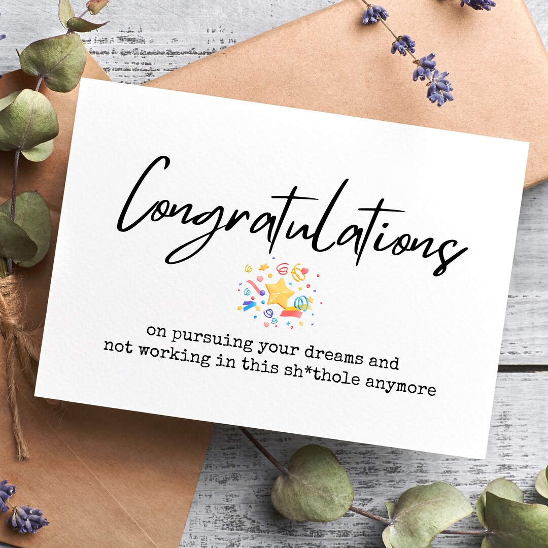 Funny Promotion Card Congratulations Card Shthole Job - Etsy