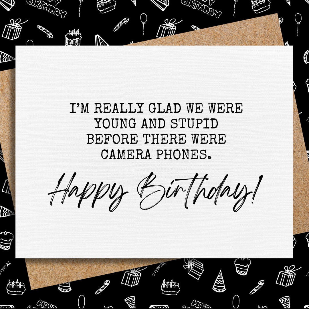 Funny Birthday Card | Young and Stupid | Birthday Card for Friend ...