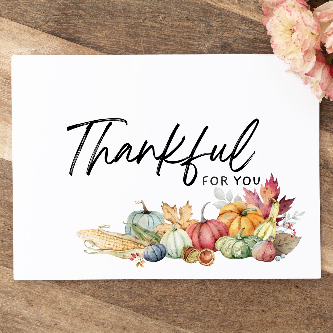 Friendsgiving Card: Thankful Greeting Card for Friends - Etsy UK
