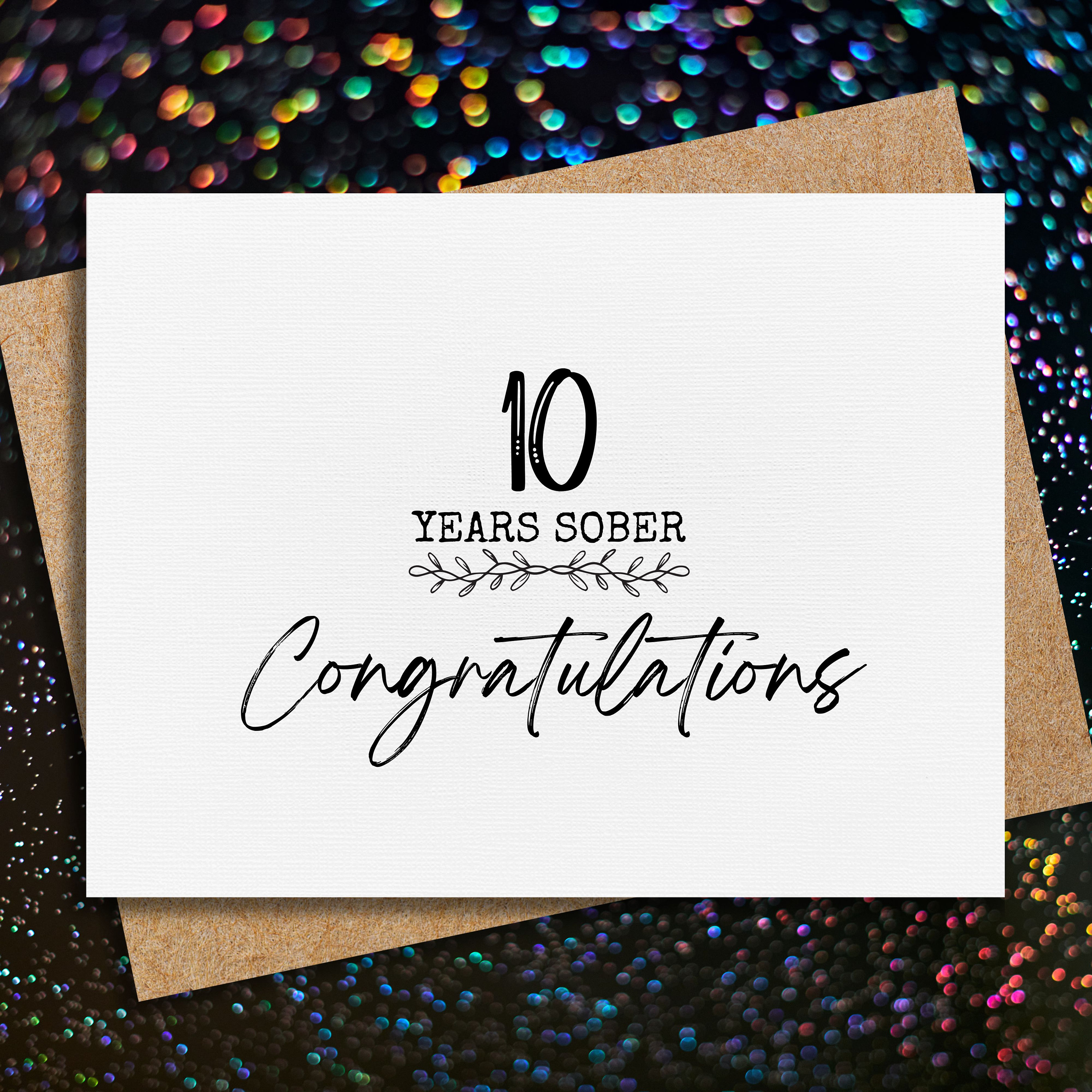 10 Year Sobriety Card 10 Years Sober Soberversary Card Addiction ...