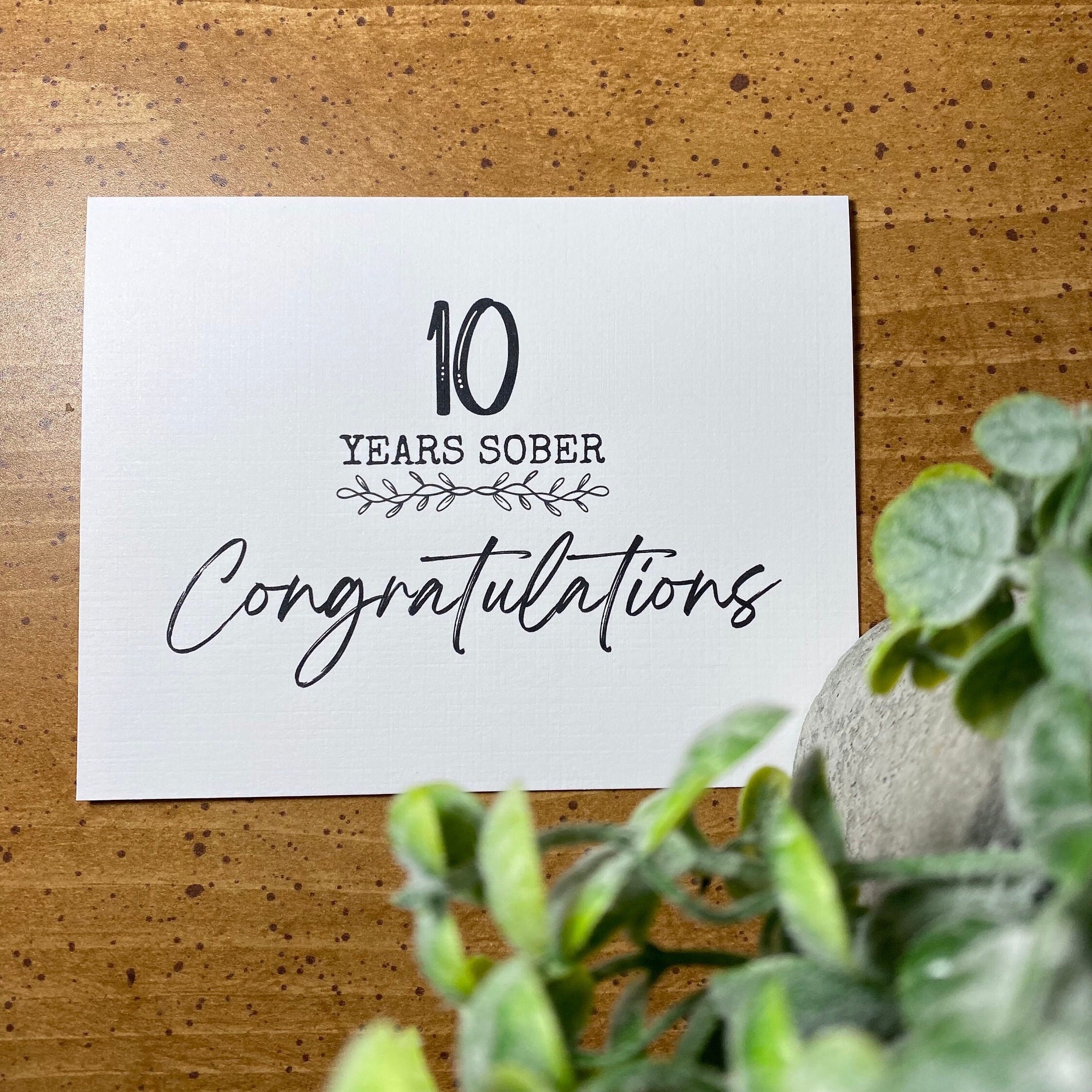 10 Year Sobriety Card | 10 Years Sober | Soberversary Card | Addiction ...
