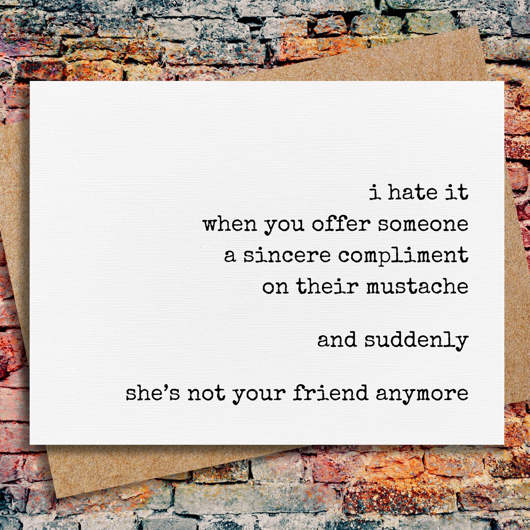 Funny Card for Friend | Menopause Humor | Card for Her | Mustache ...