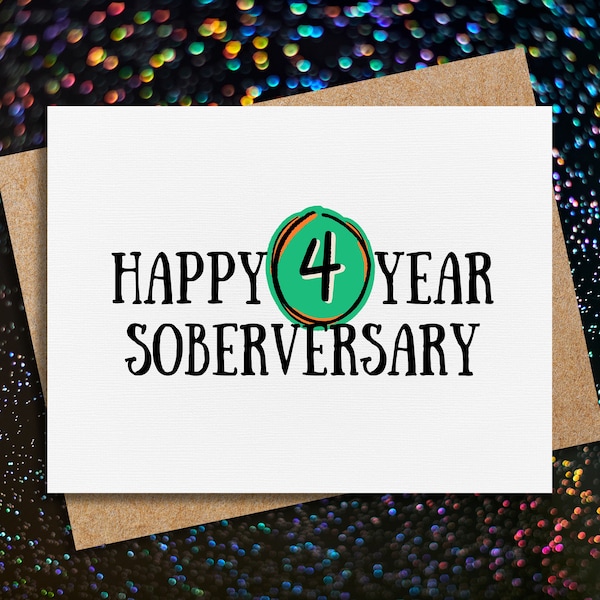 4 Year Sober Cards - Etsy