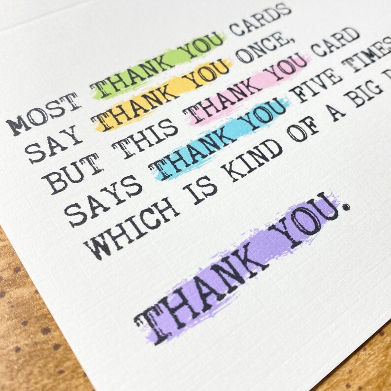 Colorful Thank You Card | Most Thank You Cards Say Thank You One Time ...