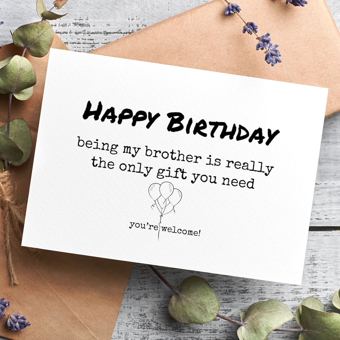 Funny Birthday Card Brother Birthday Card Sibling Birthday - Etsy