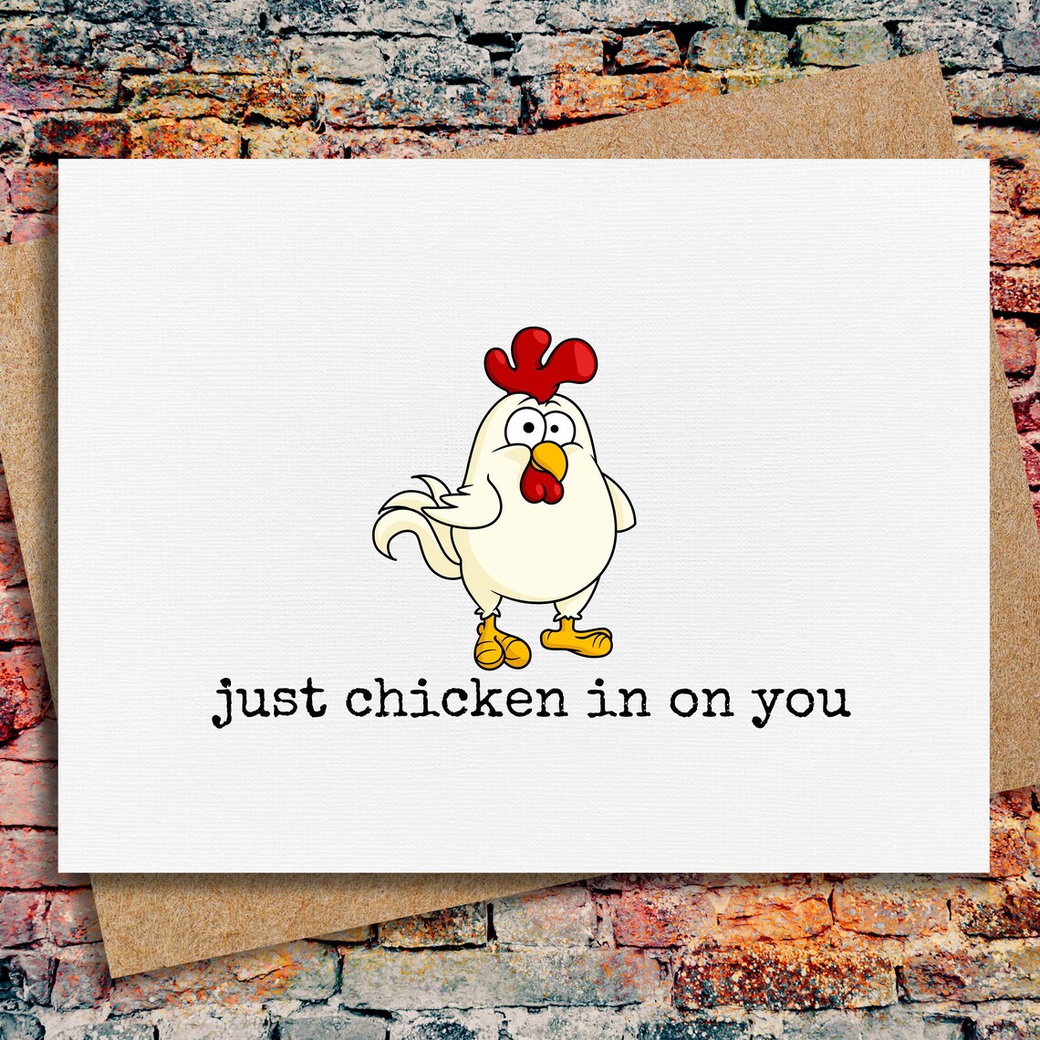 Just Chicken in on You Funny Greeting Card Funny Chicken Card ...