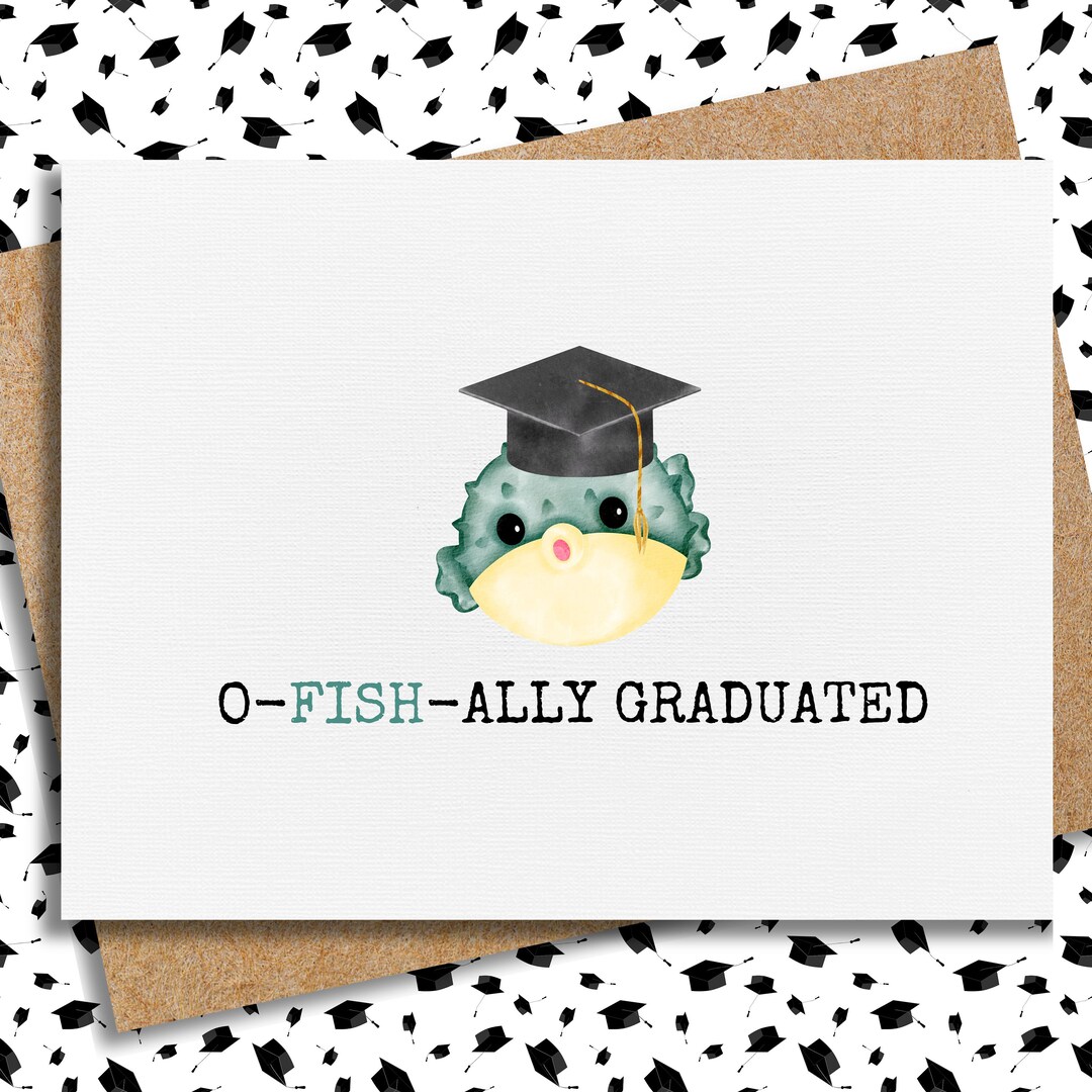 Funny Graduation Card | O-fish-ally Graduated | High School ...
