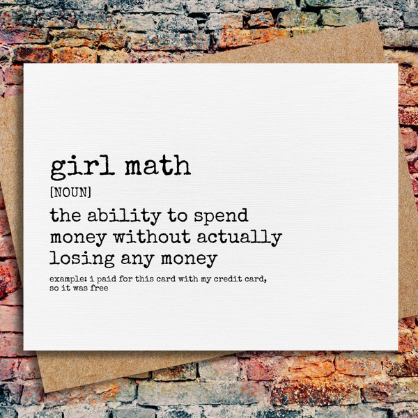 Funny Math Birthday Card - Etsy