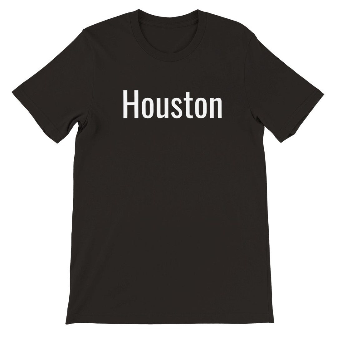 Houston T-shirt White Lettering on Black - Etsy