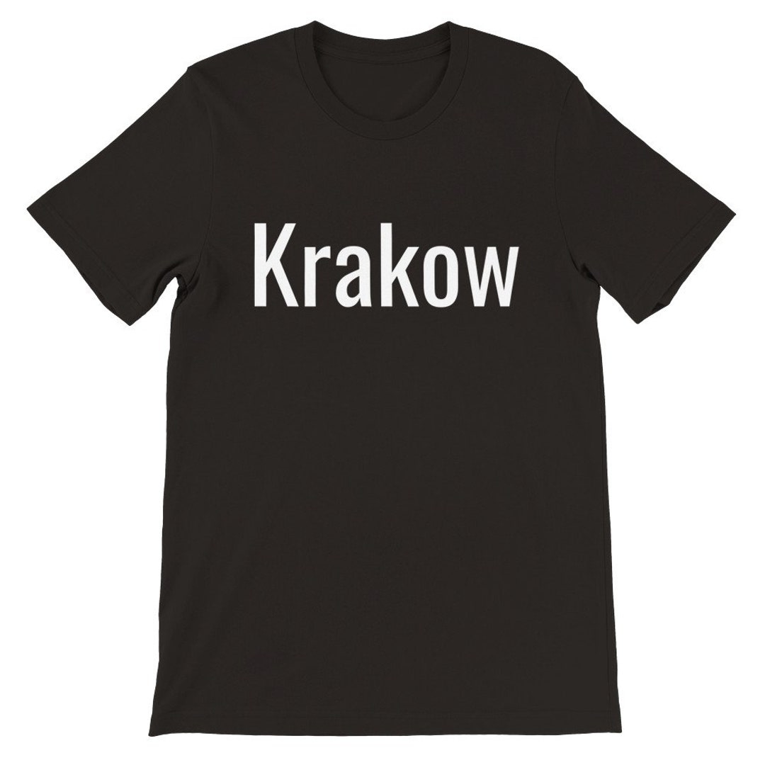 Krakow T-shirt White Lettering on Black - Etsy